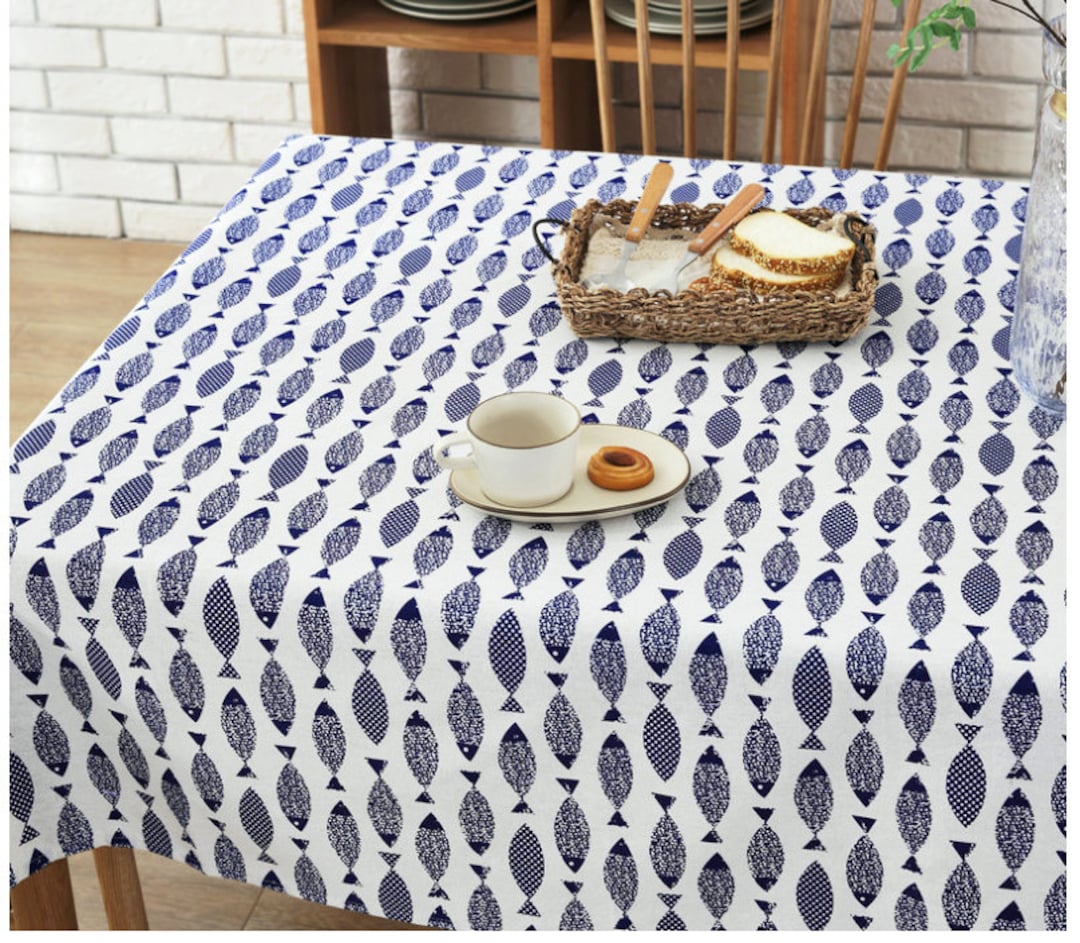 Scandinavian Fish Rectangle Square Round Oval Tablecloth,shower Party ...