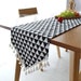 Table Runner Tassel Fringe Cotton Linen Geometric Triangle Dining ...