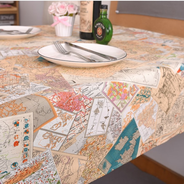 Map Tablecloth - Etsy