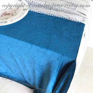 Velvet Tablecloth Teal Blue Rectangle Square Round Oval - Etsy