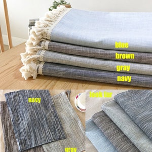 Linen Tablecloth Tassel Fringe 4 Colors Rectangle Square Round Oval ...