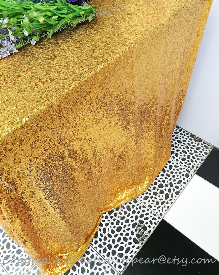 Bright Gold Sequin Tablecloth Rectangle RoundPartyGlitz | Etsy