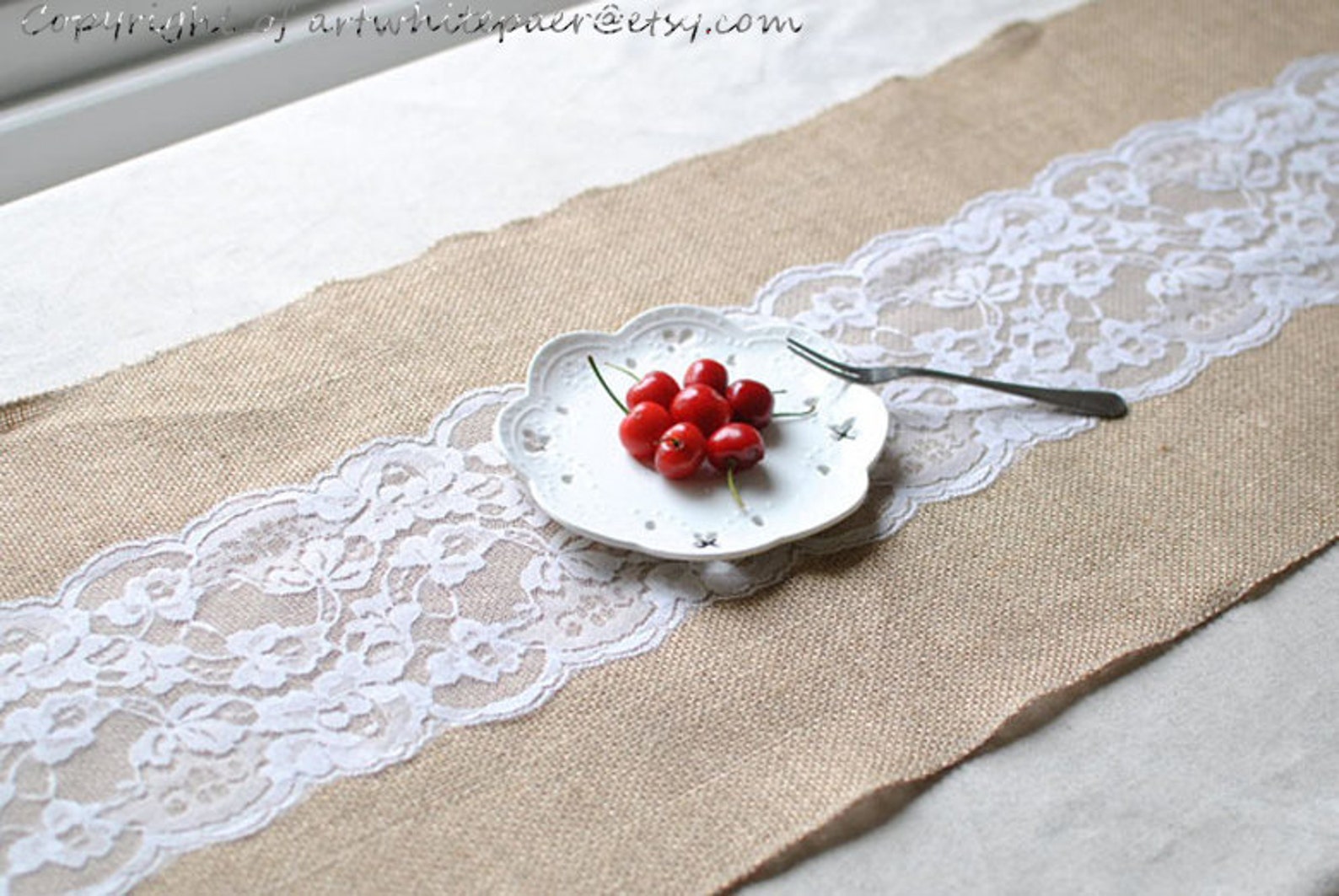 Burlap Lace Table Runner Dinner,party,wedding Table Decor,birthday Gift ...