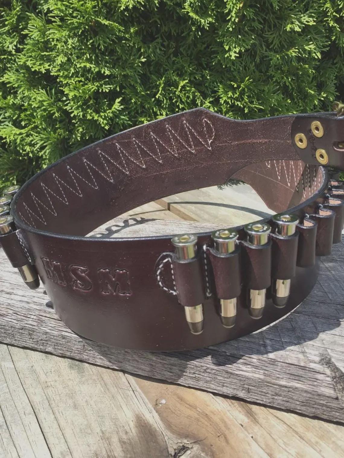 Handmade Leather Cartridge Belt | Caliber Western Cowboy Action ...