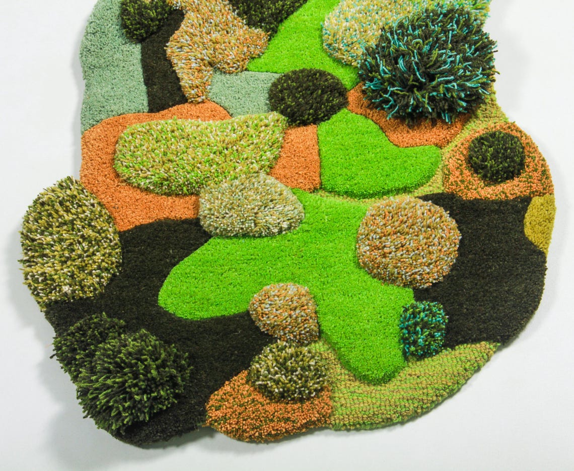 Nature-inspired Hand-tufted Rug – 3D Mossy Terrain Design | Soft ...