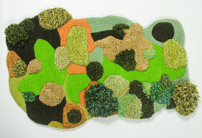 Nature-inspired Hand-tufted Rug – 3D Mossy Terrain Design | Soft ...