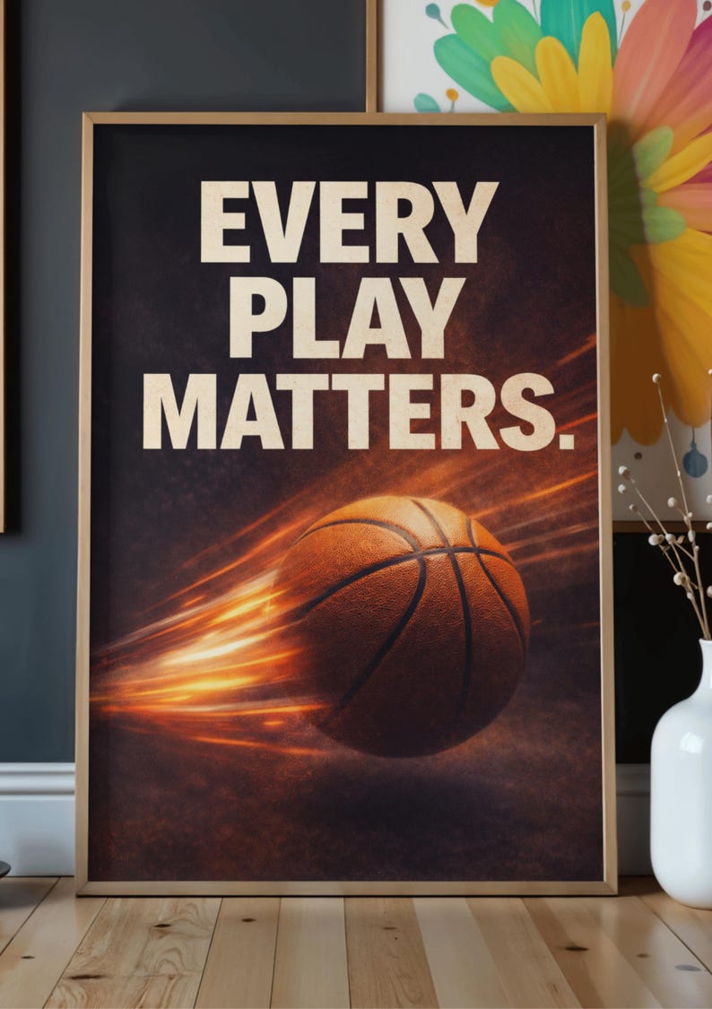 Every Play Matters Basketball Poster | Motivational Sports Wall Art ...
