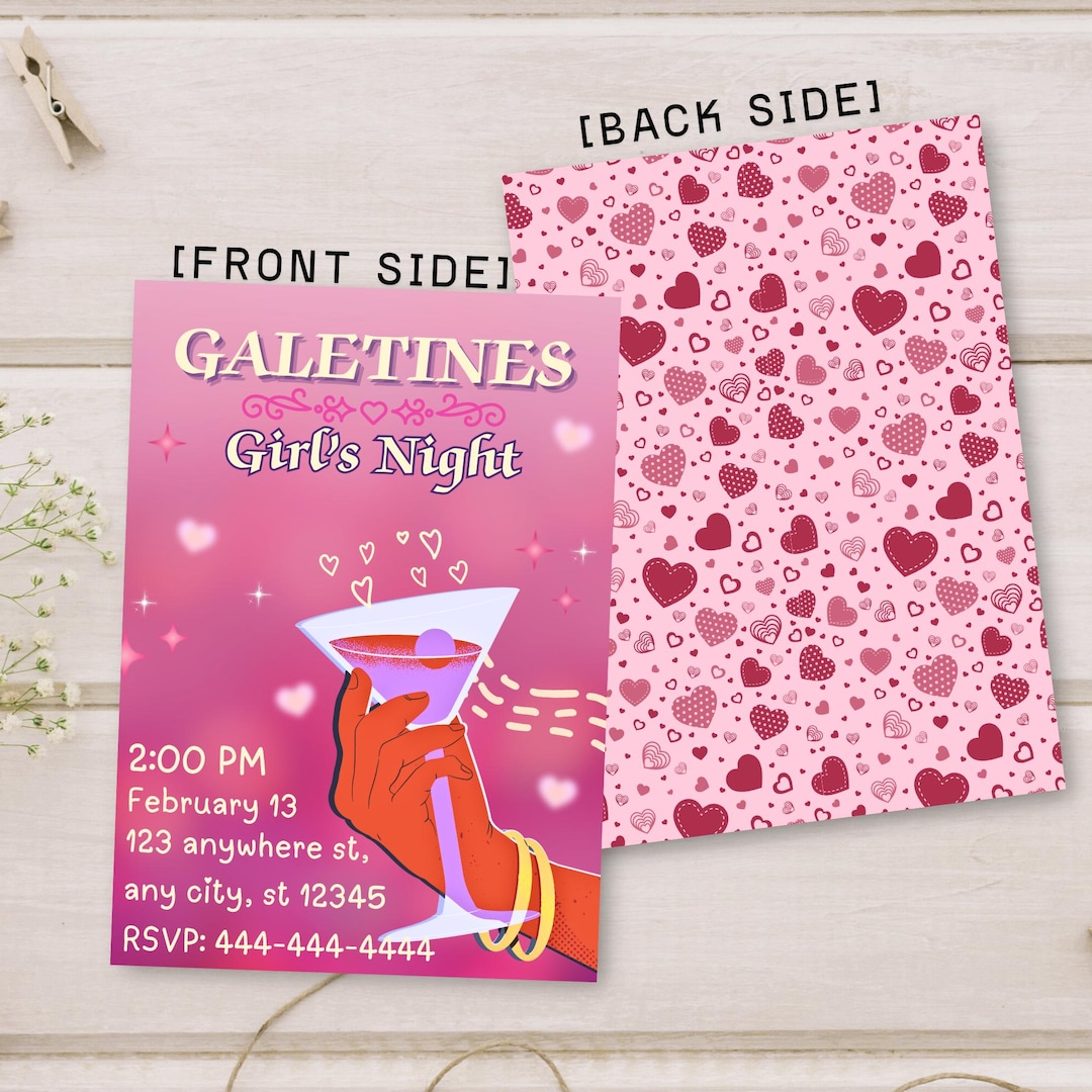 Galentine's Night Out Invite | Digital Canva Template - Etsy