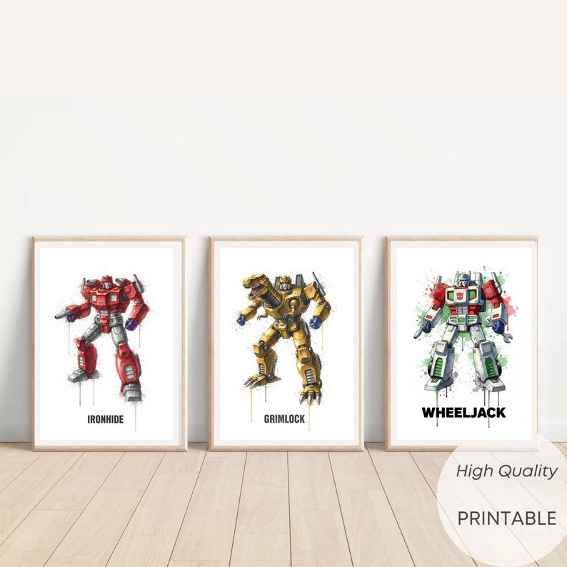 Transformers Watercolor Art Print: Superhero A4 Decor (digital Download ...