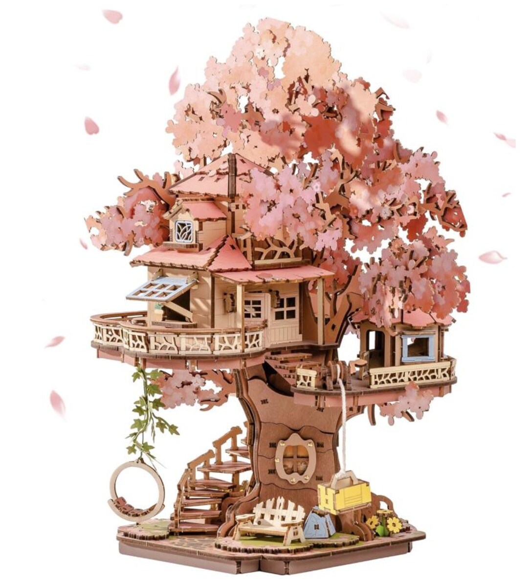 DIY Miniature Sakura Tree House Kit – 12" 3D Wooden Puzzle, Bonsai ...