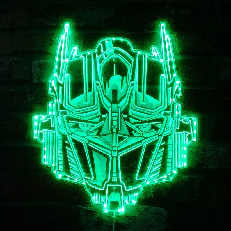 Optimus Prime Autobot Transformers LED Wall Decor Sign, Rainbow Multi ...