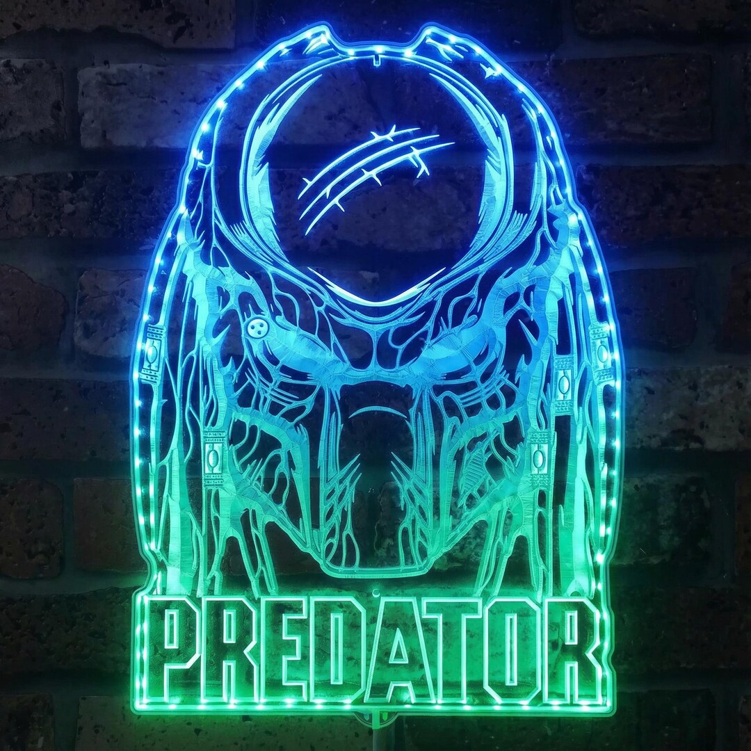 Predator LED Wall Decor Sign, Game Room Man Cave Decor, Multi Colors ...