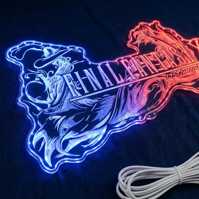 Final Fantasy X LED Wall Decor Sign, Game Room Man Cave Decor, Multi ...
