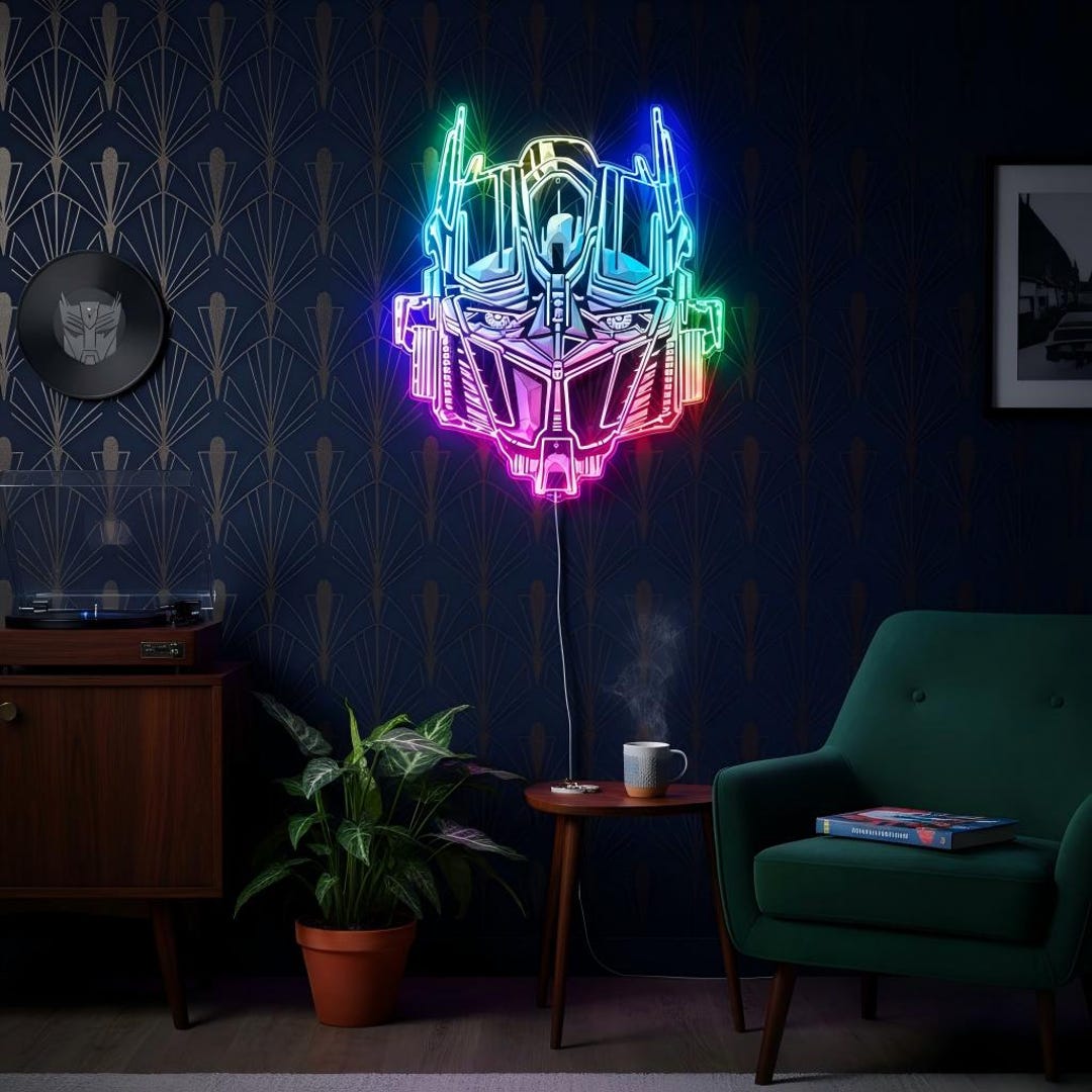 Optimus Prime Autobot Transformers LED Wall Decor Sign, Rainbow Multi ...