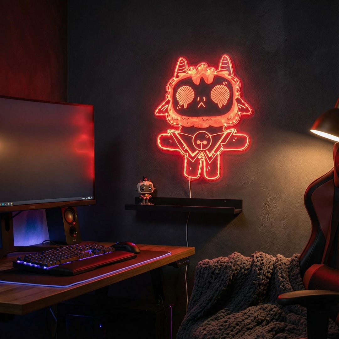 Cult of the Lamb LED Wall Decor Sign, Table Top Game Room Man Cave ...