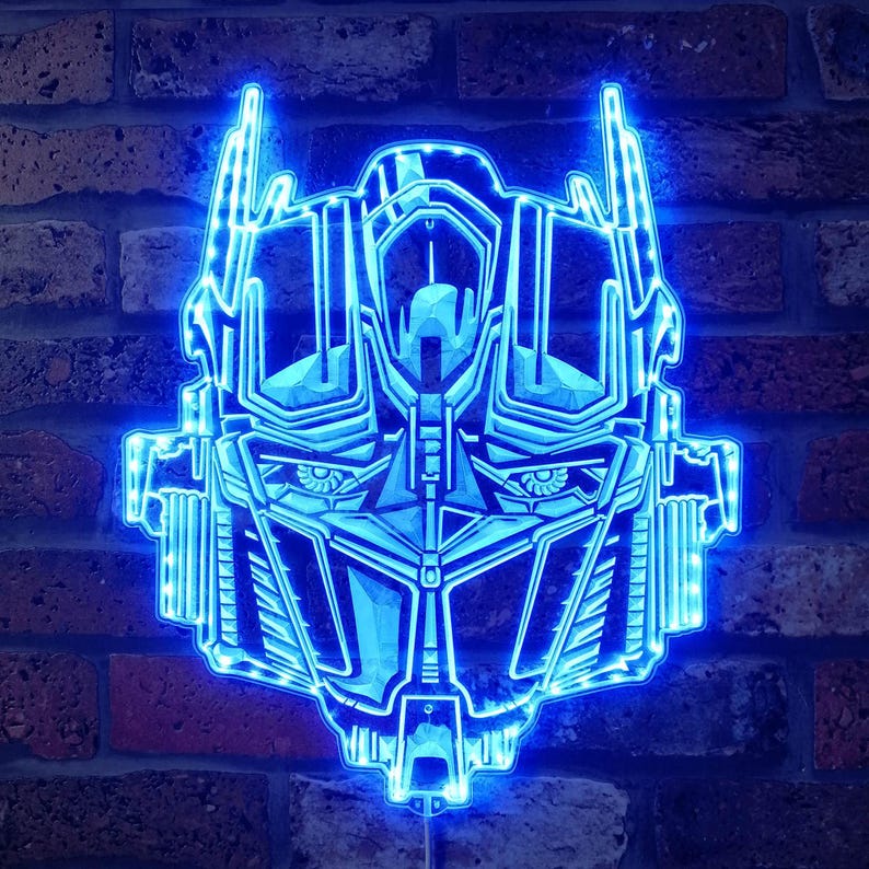 Optimus Prime Autobot Transformers LED Wall Decor Sign, Rainbow Multi ...