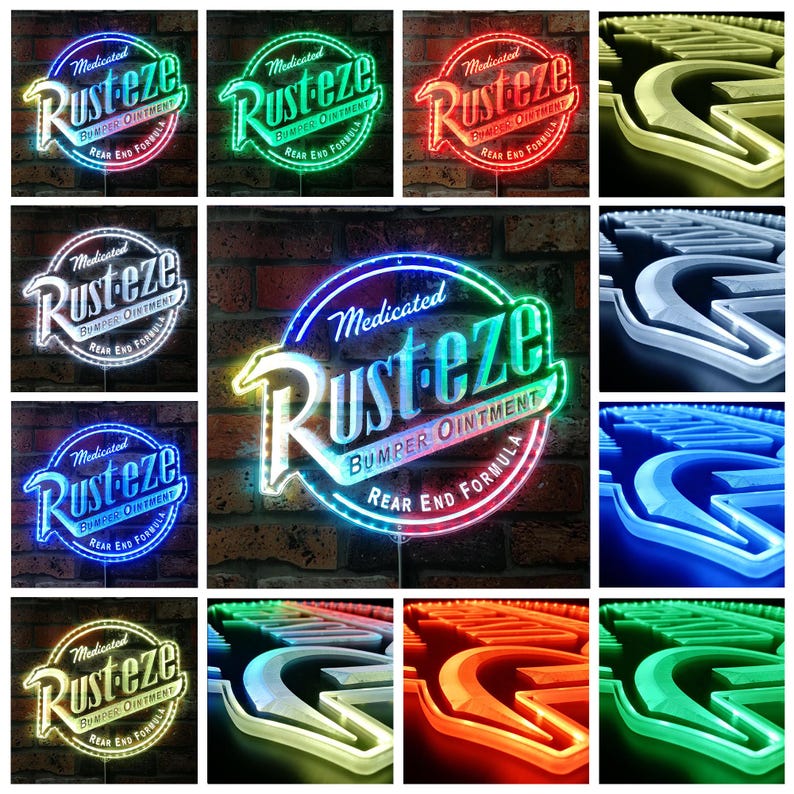 Cars Rusteze LED Wall Decor Sign, Game Room Man Cave Decor , Multi ...