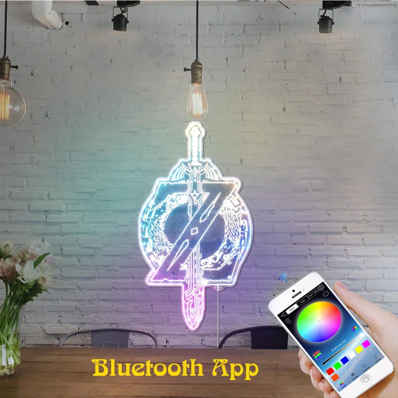 Legend of Zelda Neon LED Wall Decor Sign, Rainbow Multi Colors Night ...
