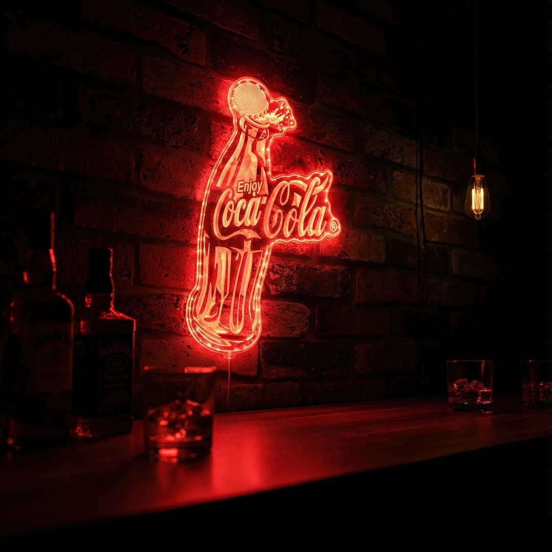 Coca Cola Bottle LED Wall Decor Sign, Game Room Man Cave Decor, Multi ...