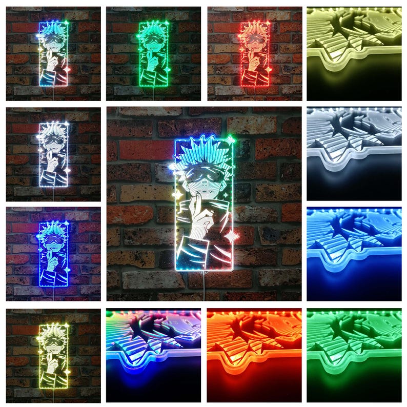 Gojo Neon LED Wall Decor Sign, Rainbow Multi Colors Night Light ...