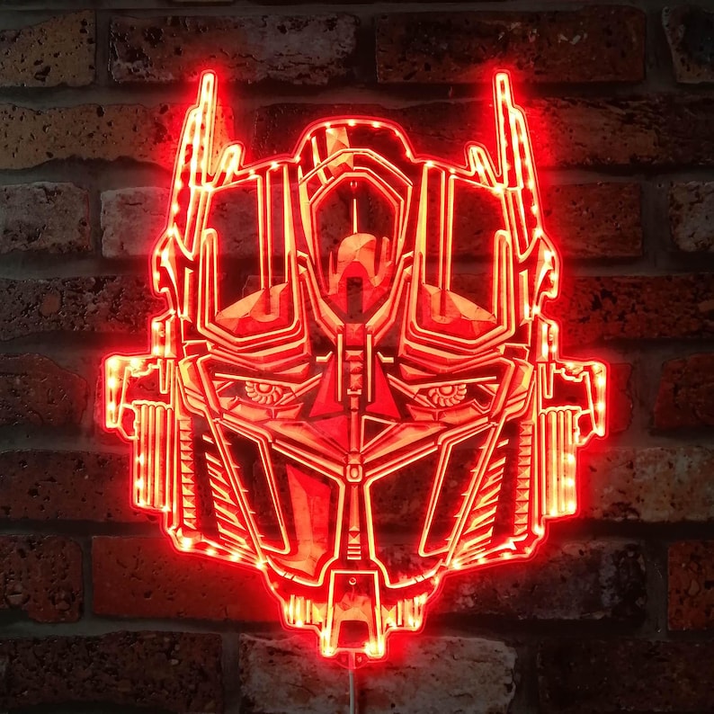 Optimus Prime Autobot Transformers LED Wall Decor Sign, Rainbow Multi ...