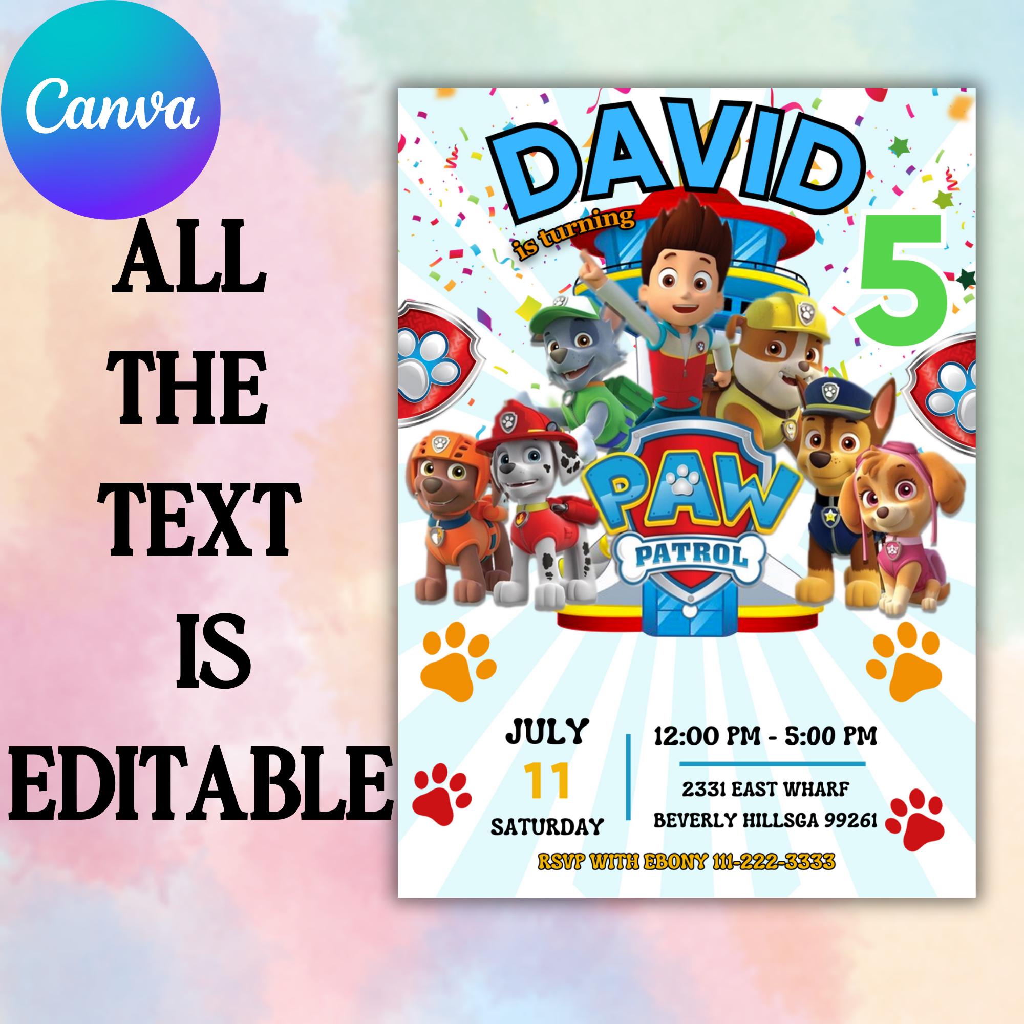 Editable Birthday Invitation Template, Printable Birthday Party ...