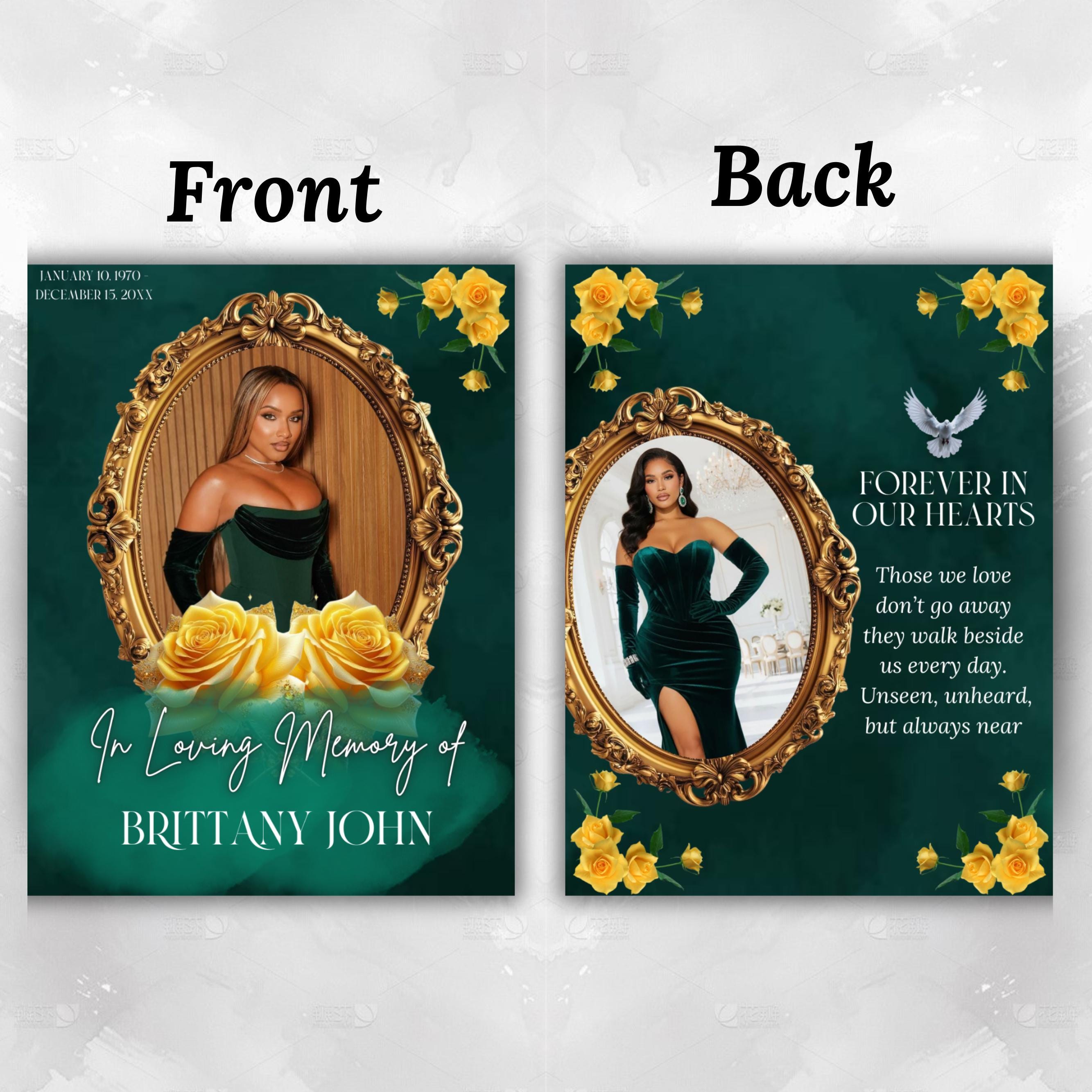 Green Funeral Program Template, Celebration of Life (canva, 8-page ...