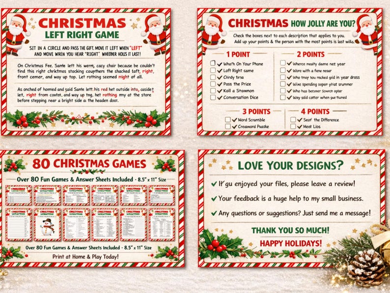 80 Christmas Games Printable Bundle, Christmas Party Games for Family ...