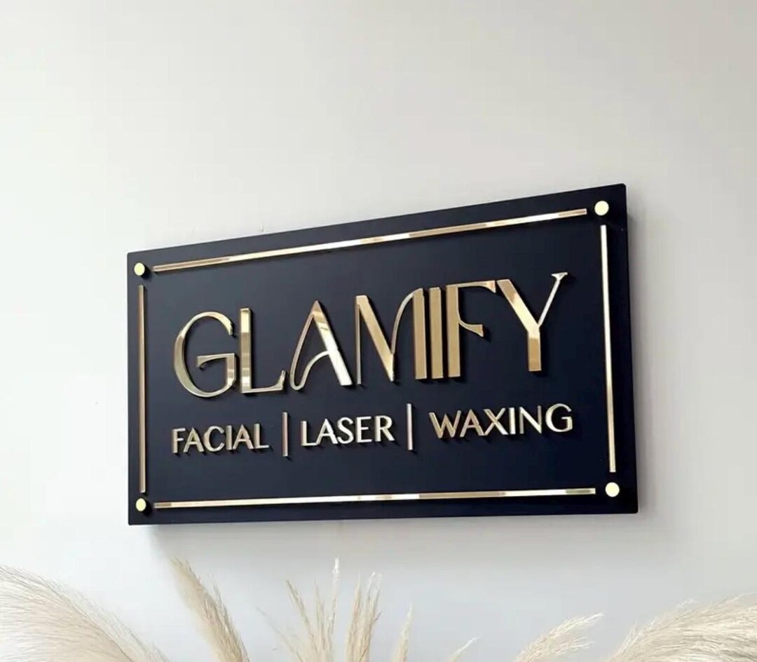 Custom 3D Flat Wall Sign, Logo Decoration for Shops and Offices, Modern ...