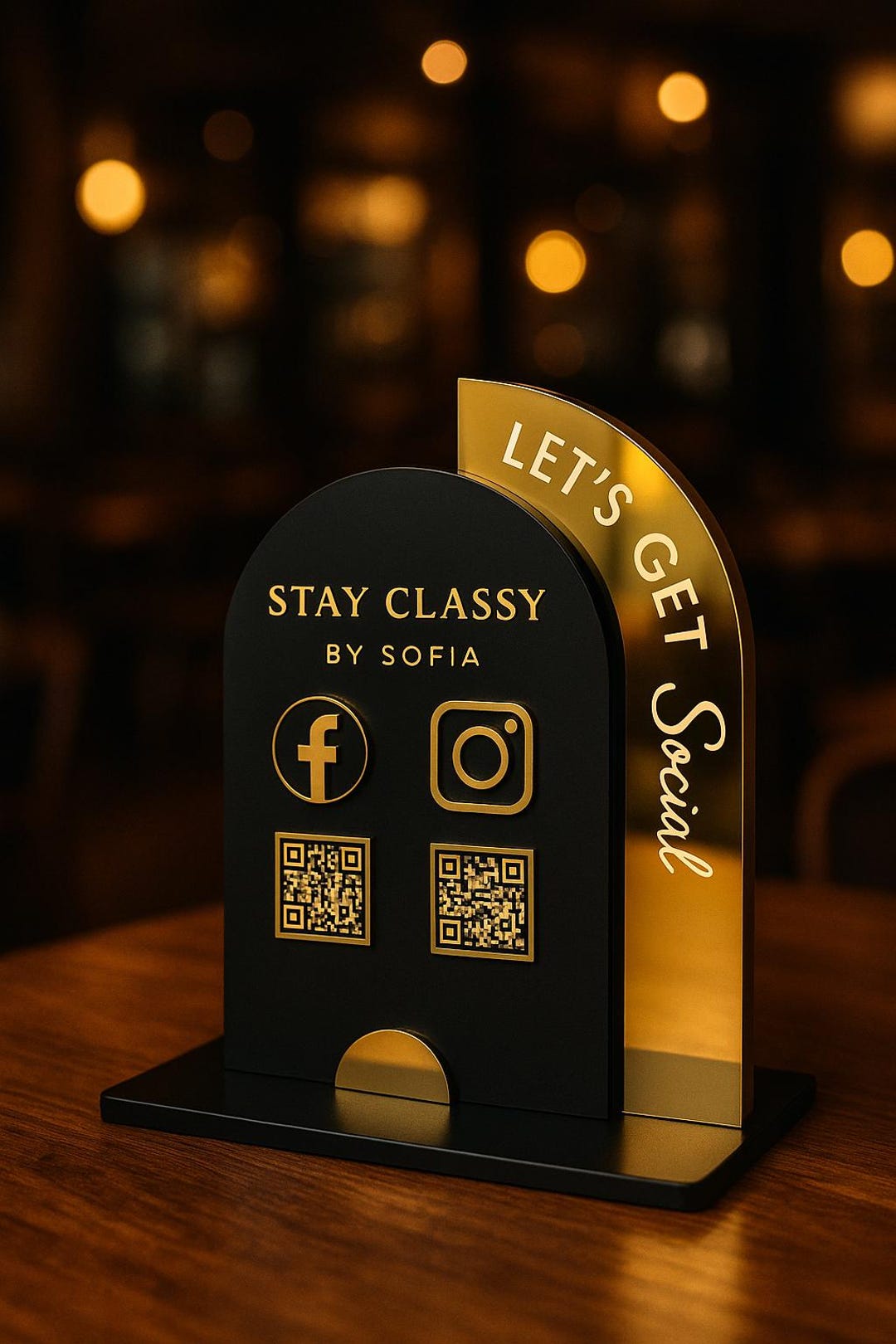 Arch Social Media QR Code Sign With Prize Wheel: Salon & Boutique Decor ...