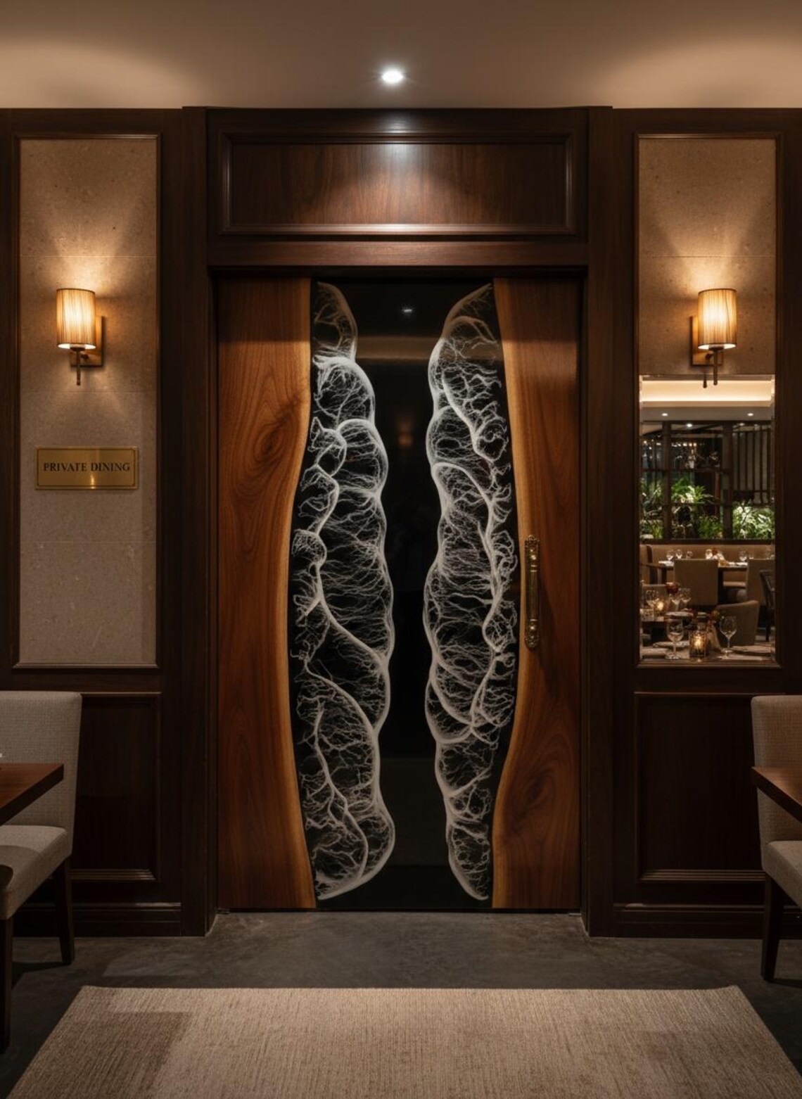 Handmade Ocean Black Epoxy Resin Door | Modern Wooden Entry Door ...
