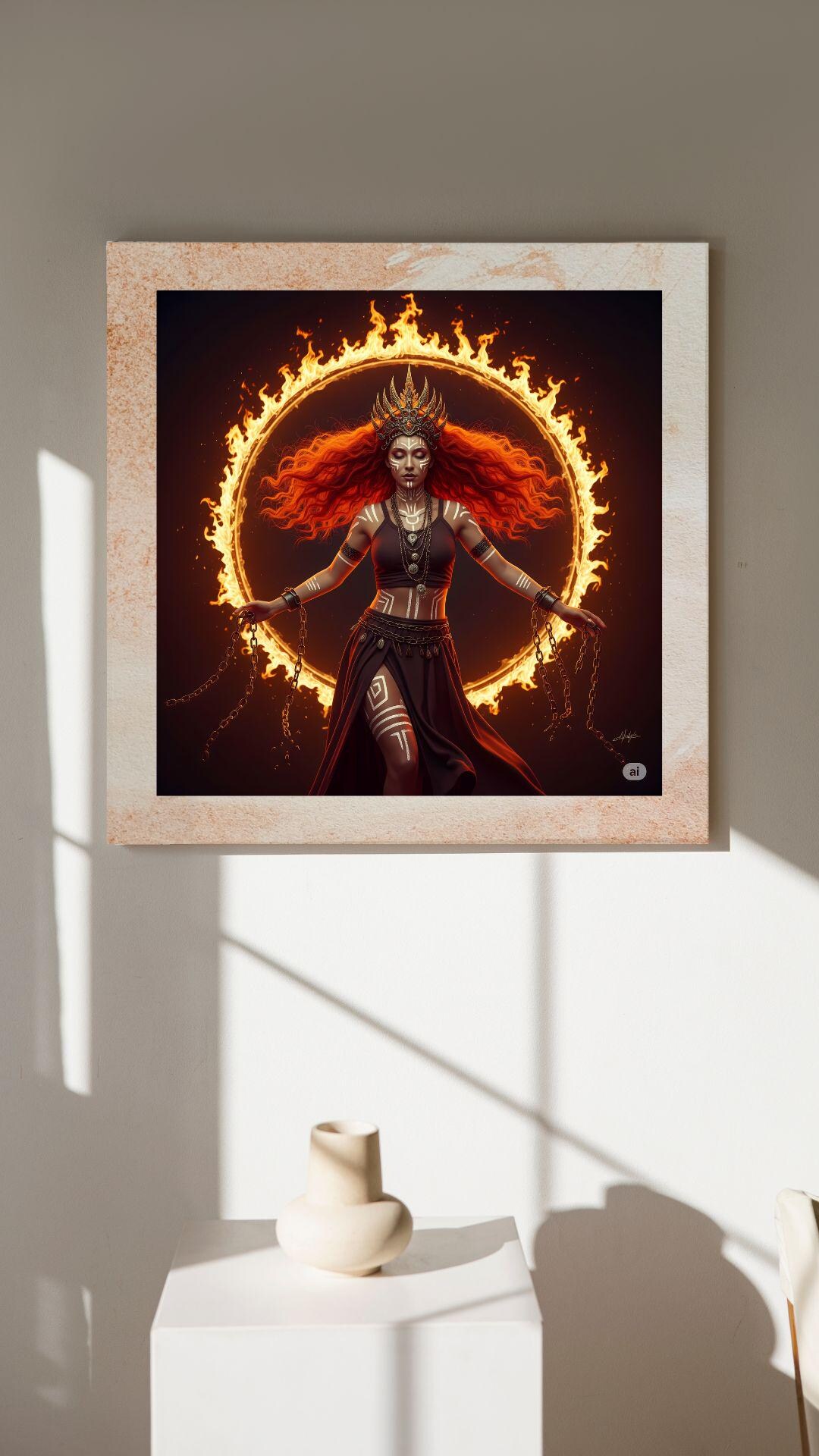 Fire Goddess Art Print – Afro Mystic Flame Woman (digital Download) - Etsy