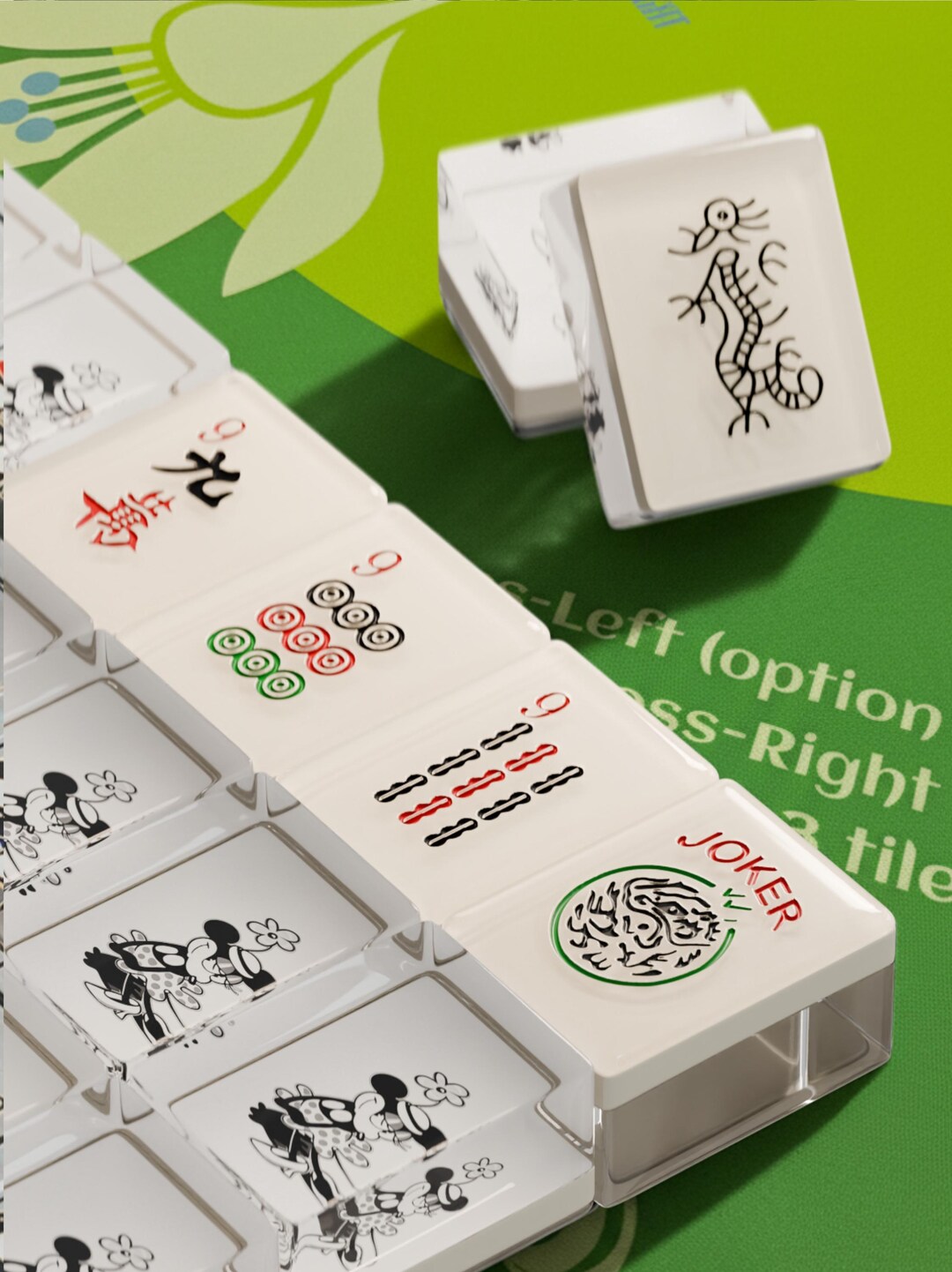 Vintage Cartoon Mouse Mahjong Set 166-pc | Black Resin Tiles With 1920s ...