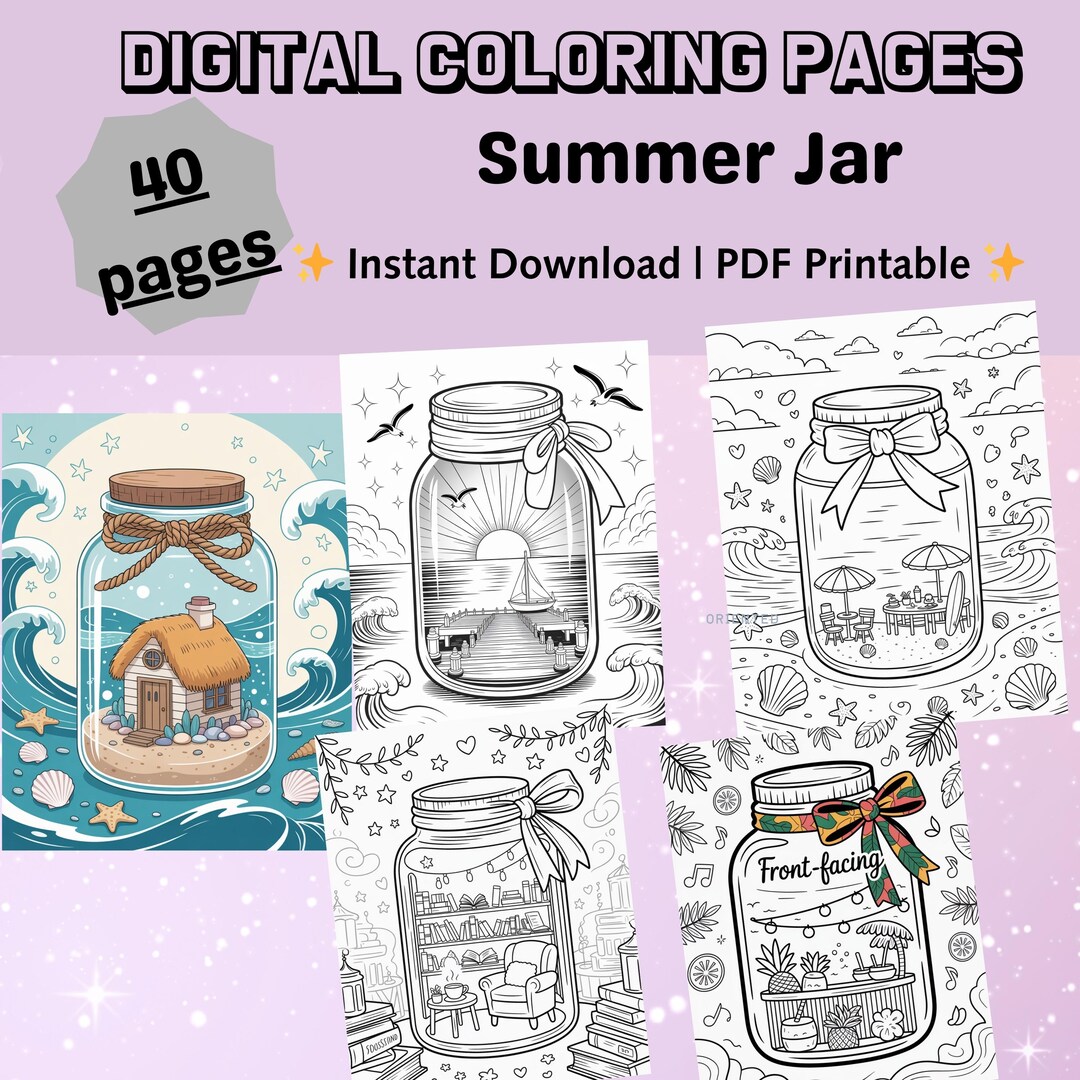 Kawaii Summer Jars Coloring Book: Cozy Shop Scenes (PDF) - Etsy