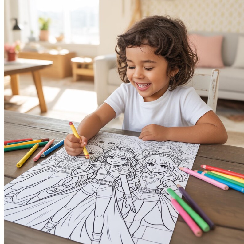 K-pop Demon Hunters Coloring Book | Anime Fantasy (PDF Pattern) - Etsy