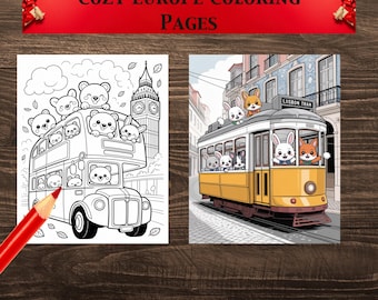 Cute and Cozy Digital Coloring Pages, 20+ Pages, Instant Download ...