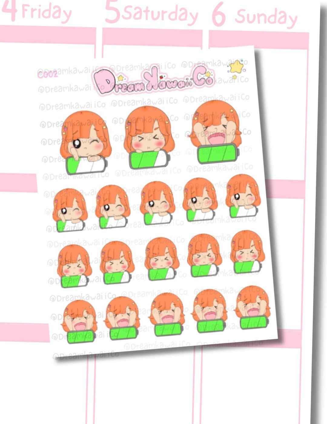 CHIBI GIRL STICKER, Girl Sticker Sheet, Anime Chibi Girl Sticker Sheet ...