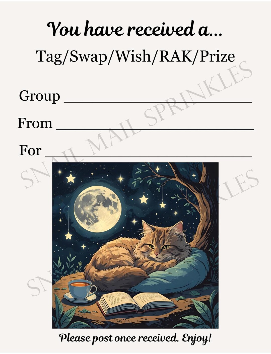 Printable INSTANT DOWNLOAD Tag Insert RAK Wish Group Label - Pen Pal ...