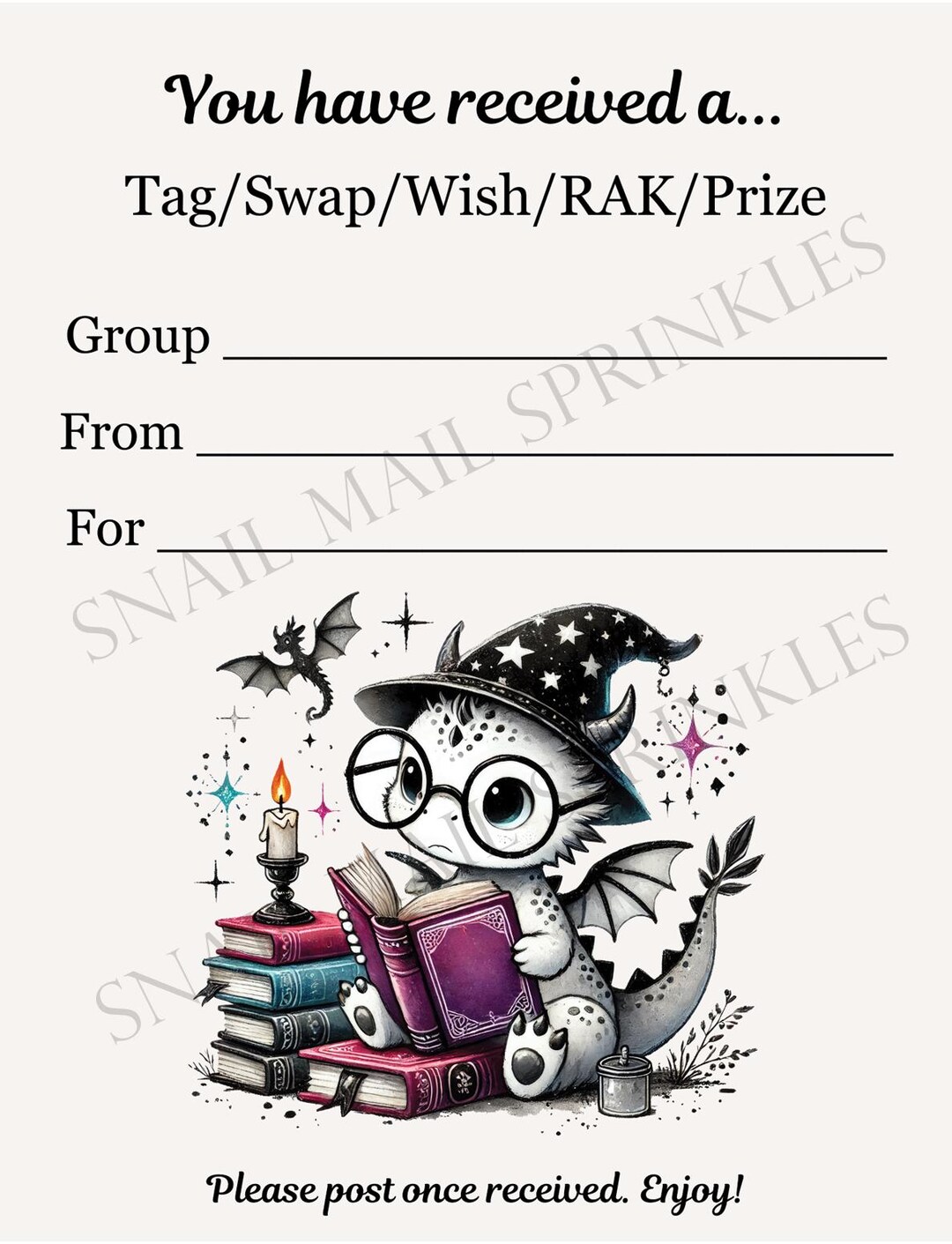 Printable INSTANT DOWNLOAD Tag Insert RAK Wish Group Label - Pen Pal ...