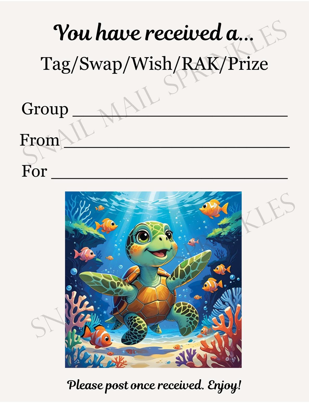 Printable INSTANT DOWNLOAD Tag Insert RAK Wish Group Label - Pen Pal ...