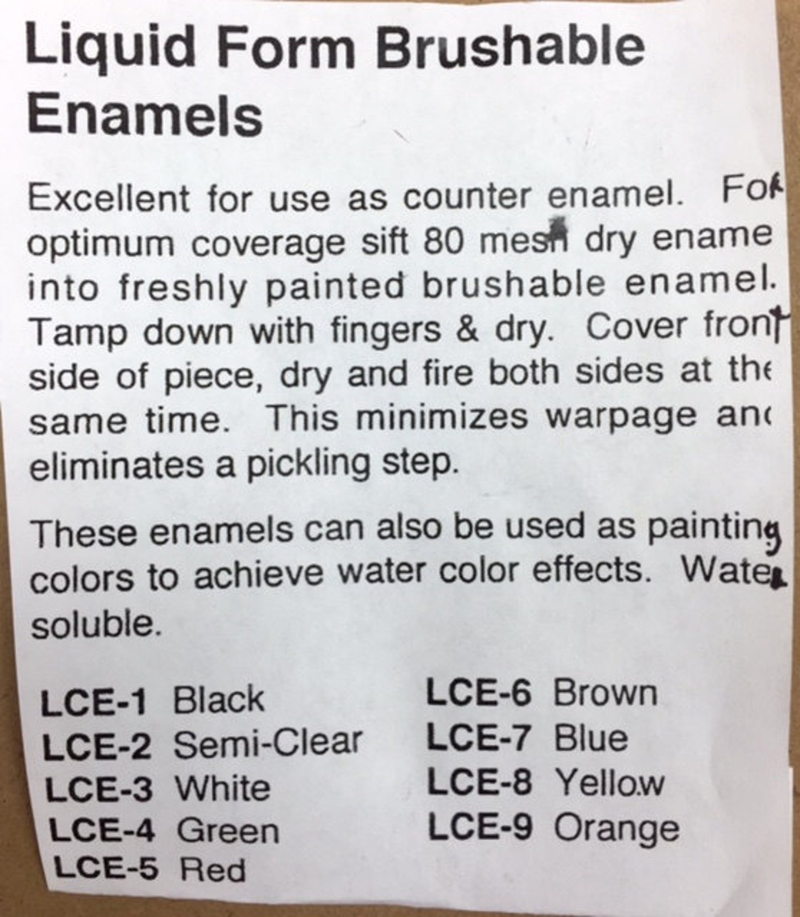 LCE8 YELLOW 8 Oz Dry Powder Form Liquid Enamel - Etsy