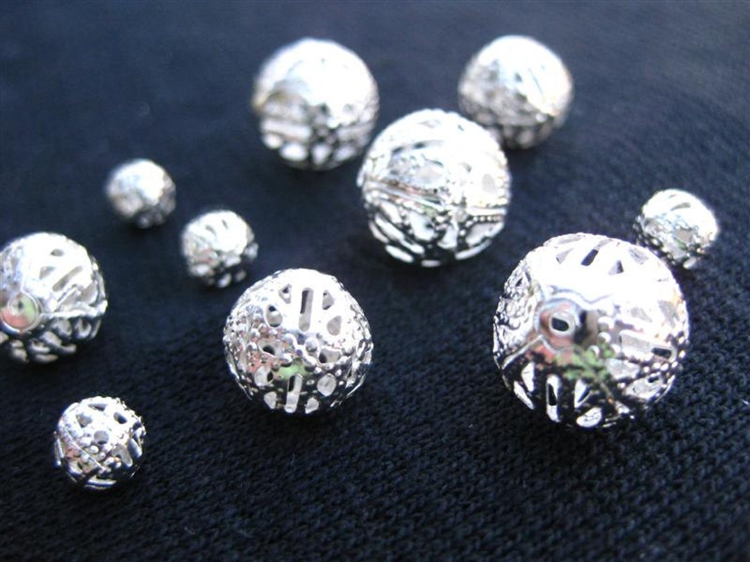 Filigree Beads MIXED SMALL 3 to 6 Mm for Jewelry, Kiln or Torch Firing ...