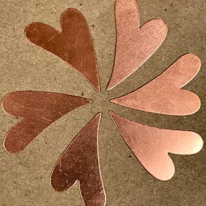 Pack of 6 Largest FUNKY HEART Copper 24ga - 2" X 1" - Etsy