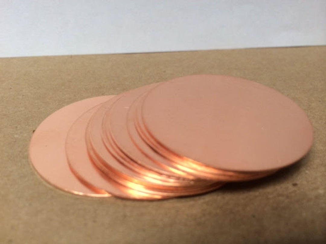 SIX One and One-half Inch 1 1/2" Copper Disks ***18 Gauge*** - Etsy