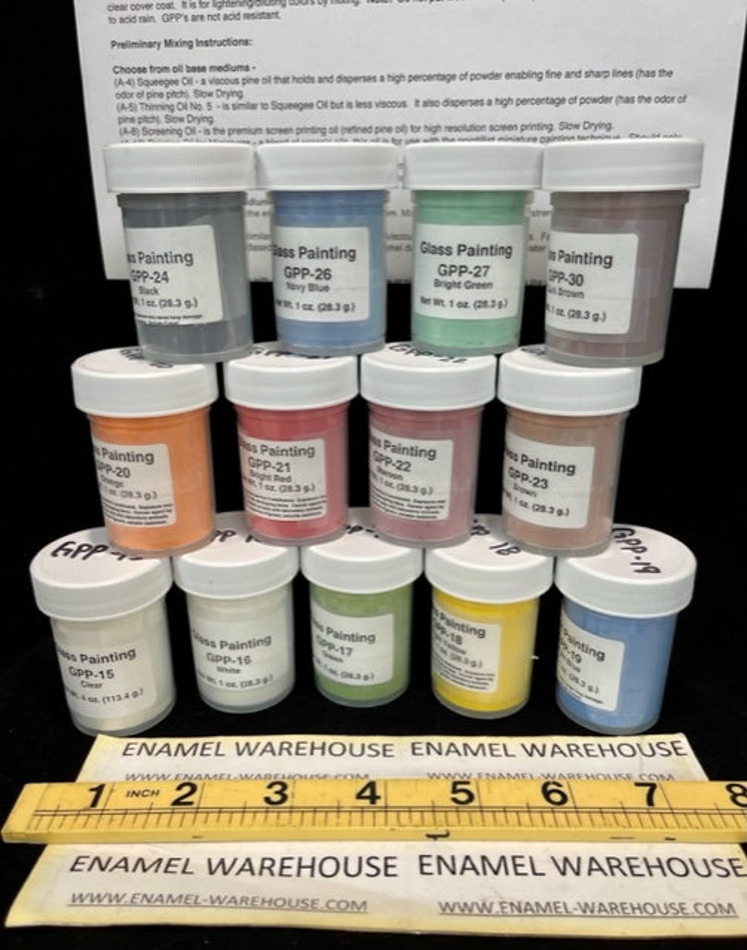 GLASS PAINTING POWDERS ~ Set of 13 - Etsy