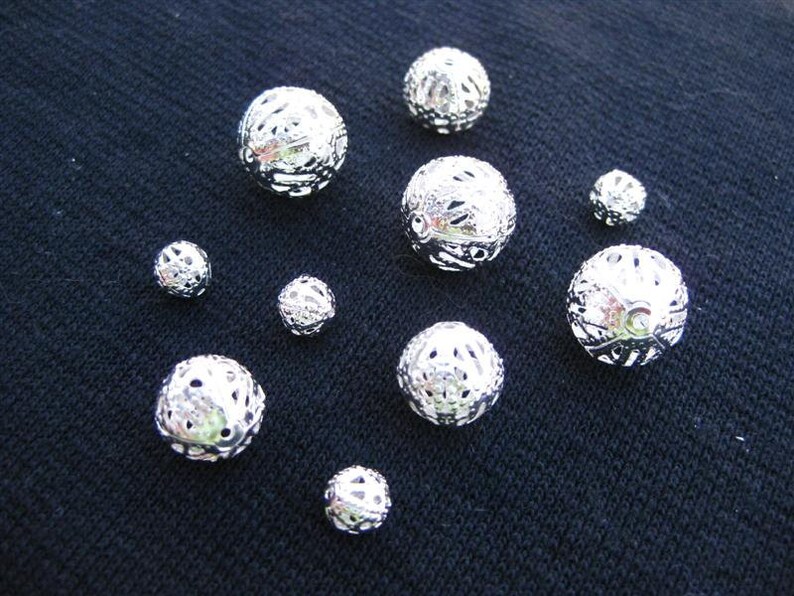 Filigree Beads MIXED SMALL 3 to 6 Mm for Jewelry, Kiln or Torch Firing ...