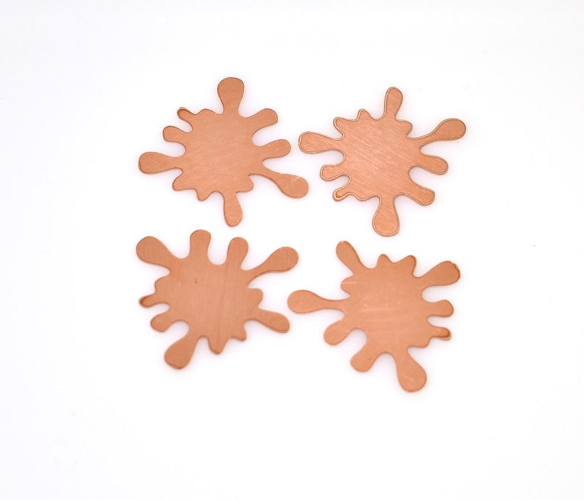 Copper Stamping for Enameling SPLASH 4 Pieces 35 Mm - Etsy