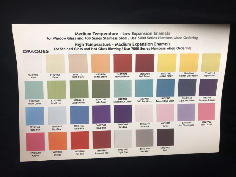 Thompson Enamel COLOR CHART Catalog Sold Separately - Etsy