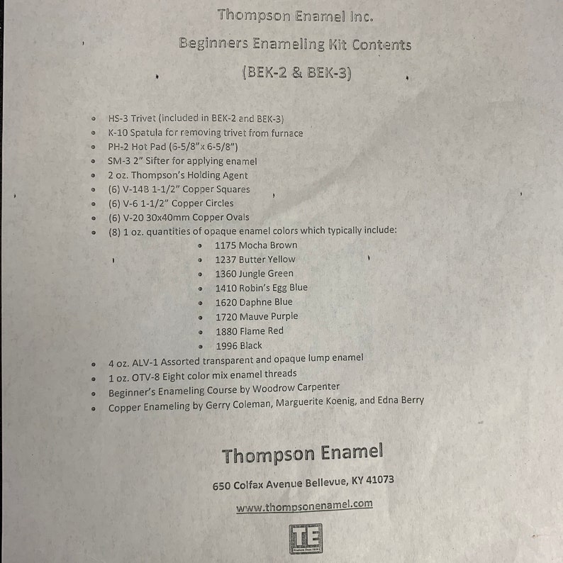 BEGINNERS ENAMELING Kit BEK 3X Shipped From Thompson - Etsy