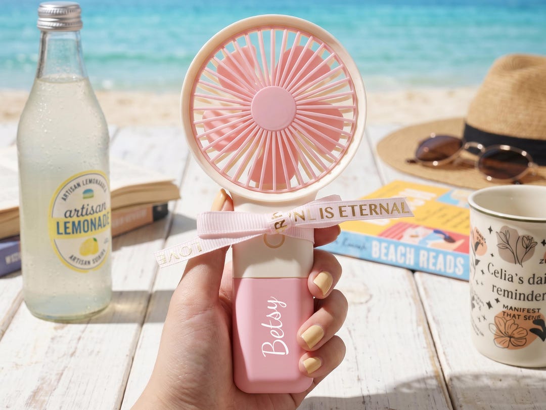 Personalized Handheld Mini Fan, Portable Cooling Gift, Bachelorette ...